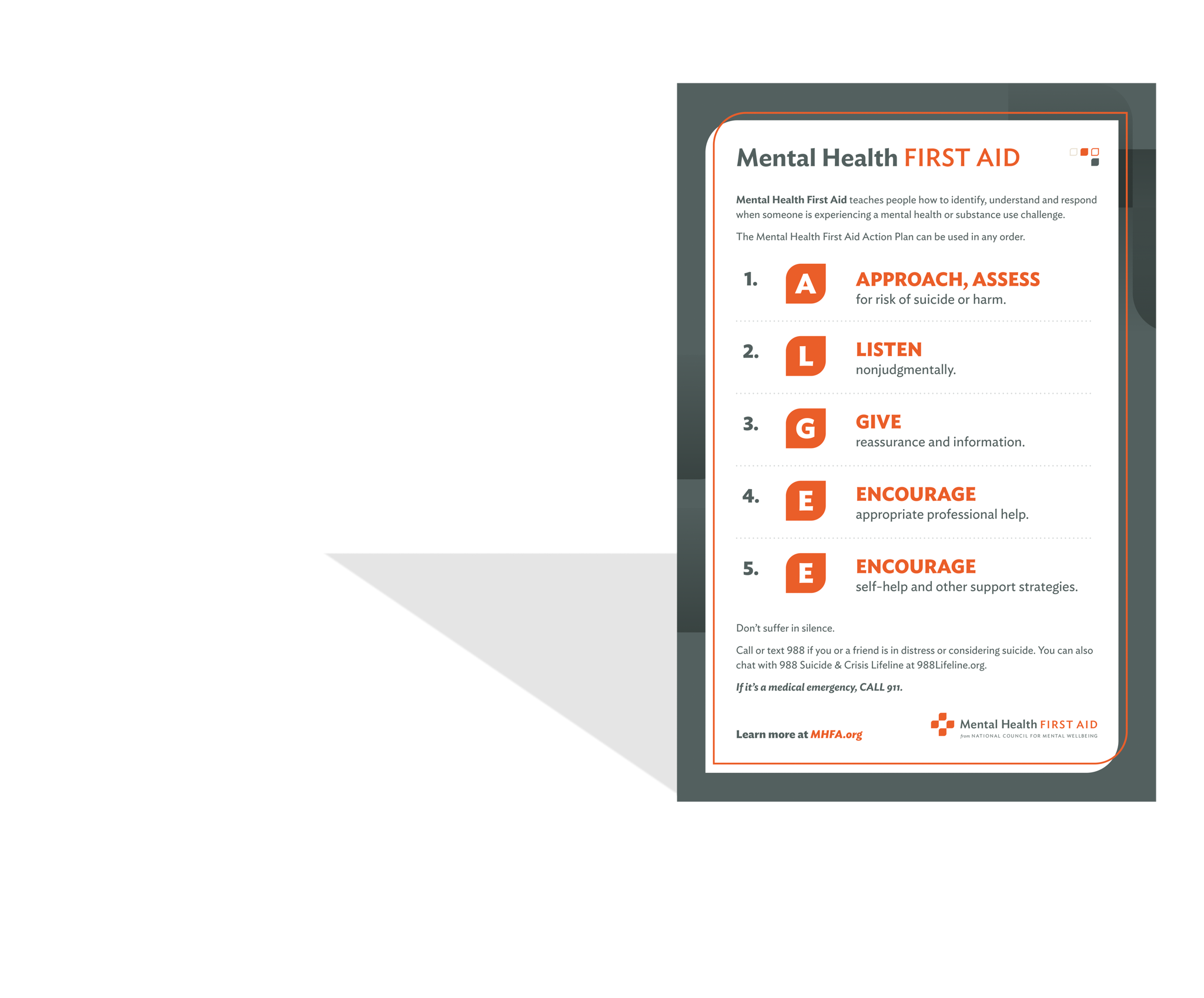 MHFA Action Plan Poster – Mental Health First Aid USA
